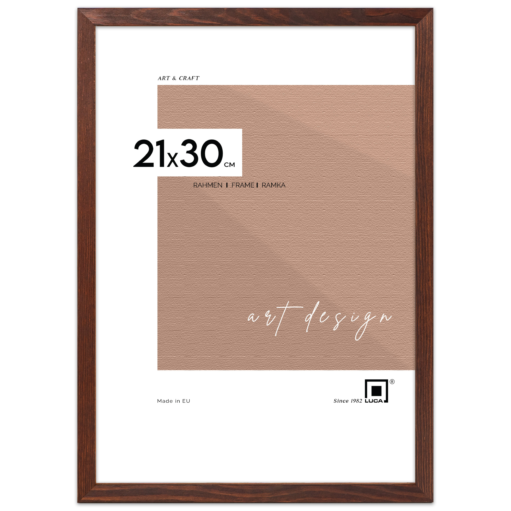 Brązowa ramka drewniana PINIA 3 21x30 cm | SklepzRamami.pl
