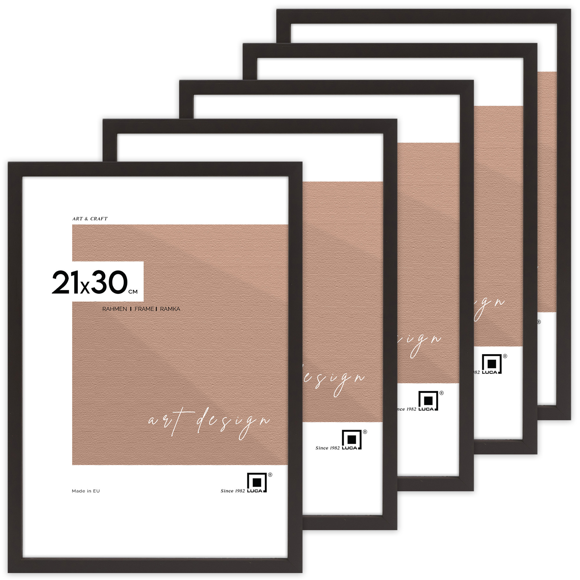 Pakiet 5 szt. ramek drewnianych PINIA 02 21x30 cm | SklepzRamami.pl