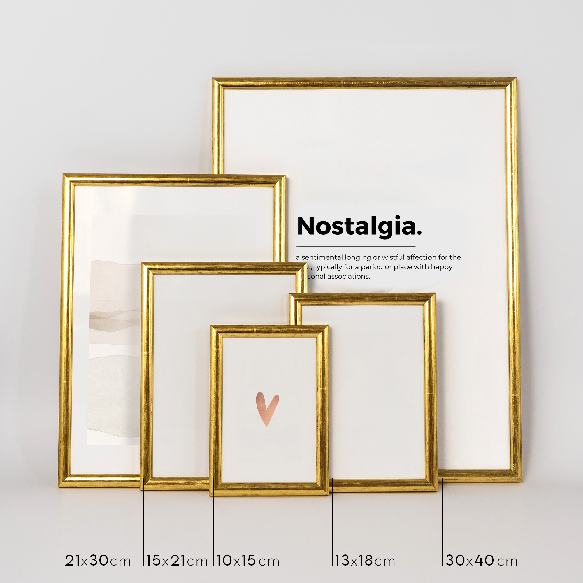 Złota ramka drewniana na zdjęcia EKO Z4 21x30 cm | SklepzRamami.pl